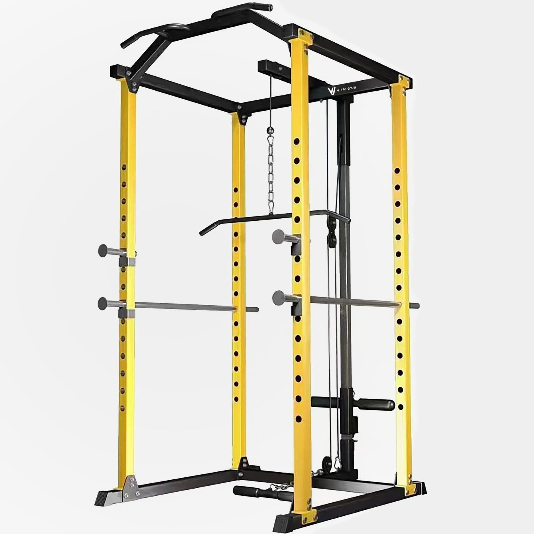 Multifunctional Power Squat Rack with Adjustable Height, J-Hooks ...